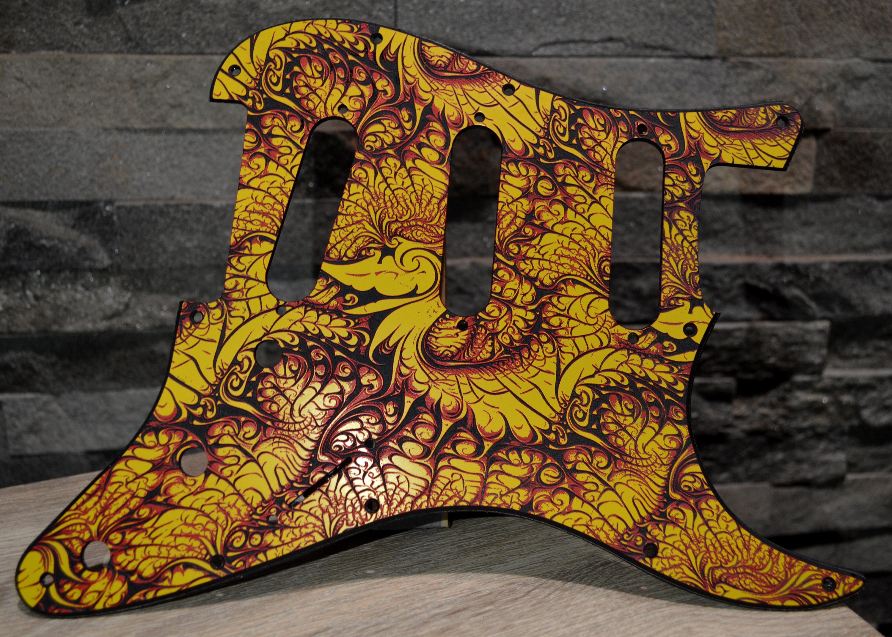 Custom 3 color Acid Flux 2 Textured Pickguard - Fits Fender Stratocast ...